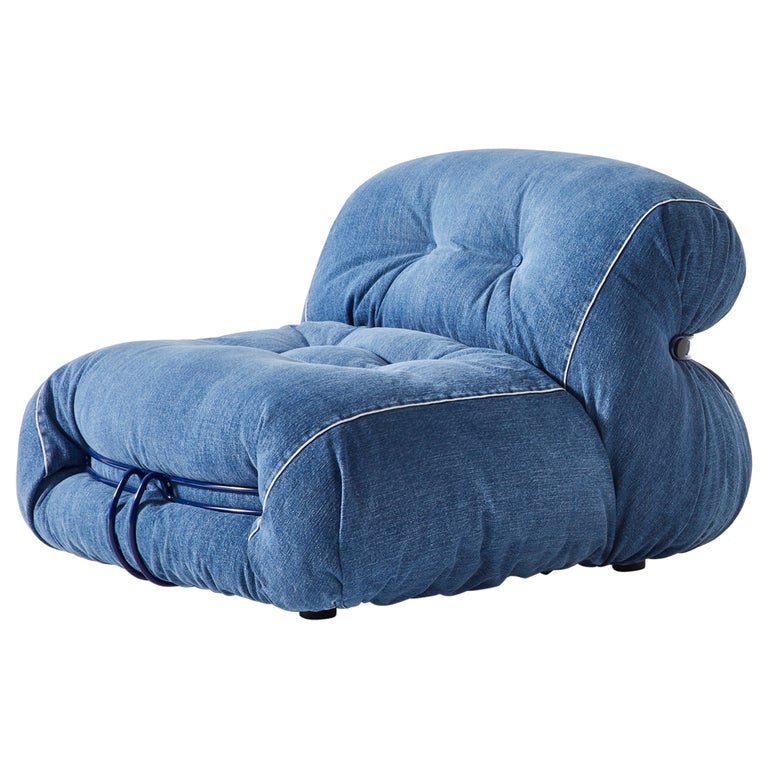 Limited Edition Soriana Denim Armchair By Afra And Tobia Scarpa For Cassina For Sale At 1stdibs