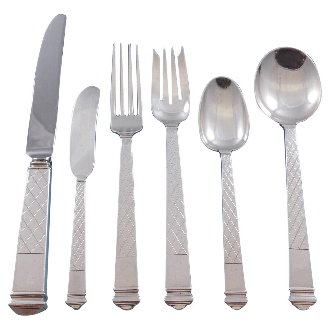 Rare, Trailing Vine, Sterling Silver Flatware Set by Asprey and Co. 161 ...