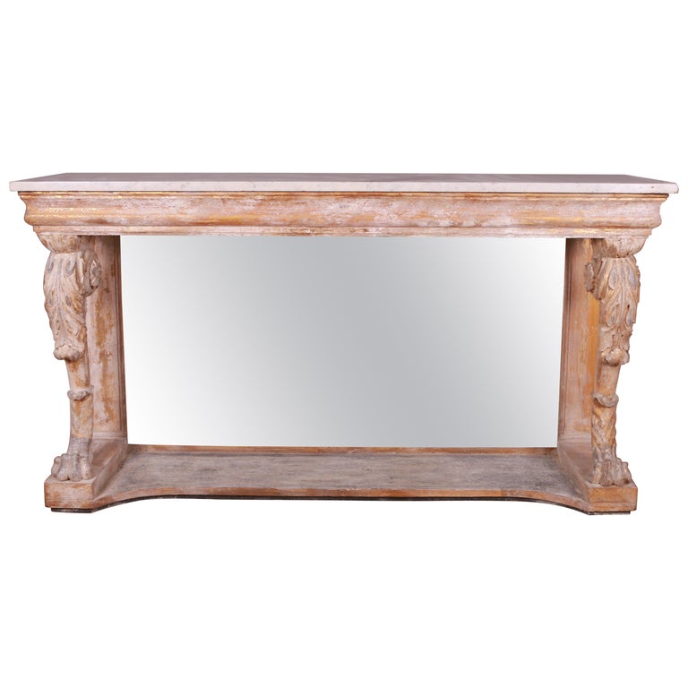 English Marble Top Console Table at 1stDibs