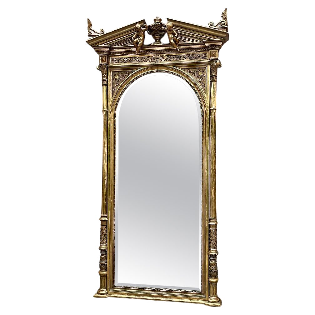 Swedish Empire Mirror in Mahogany with Satinwood Inlays and Bronze d ...