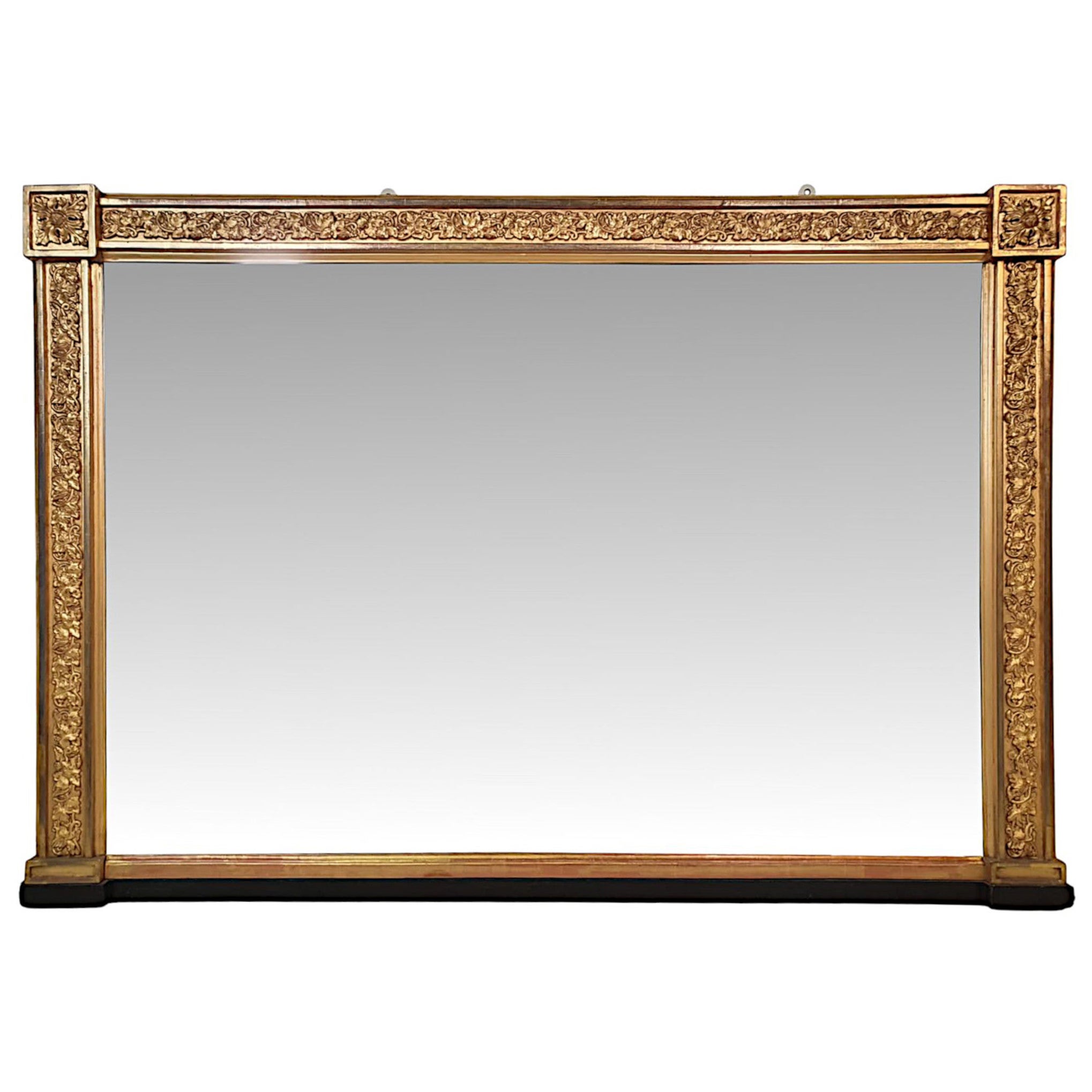 Early 19th Century Regency Mirror Carved Wood Eagle Black Gold English ...