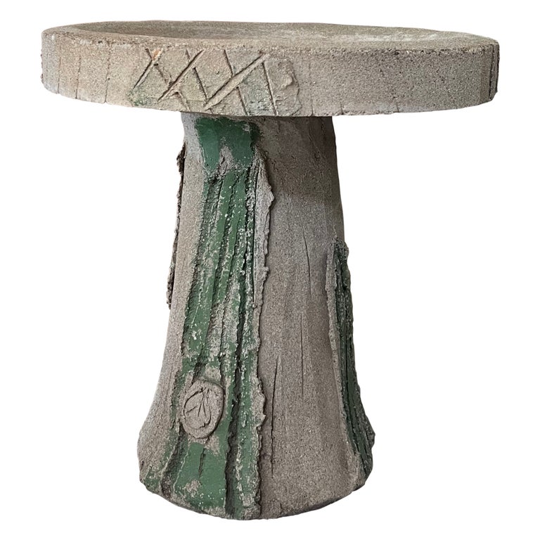 Brutalist Handmade Cement Accent Table, 1970s at 1stDibs