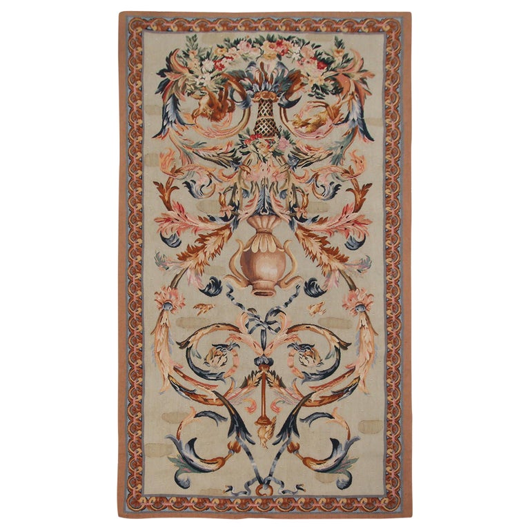 Antique French Tapestry Rococo Tapestry Blue Wool and Silk 3x6 ...