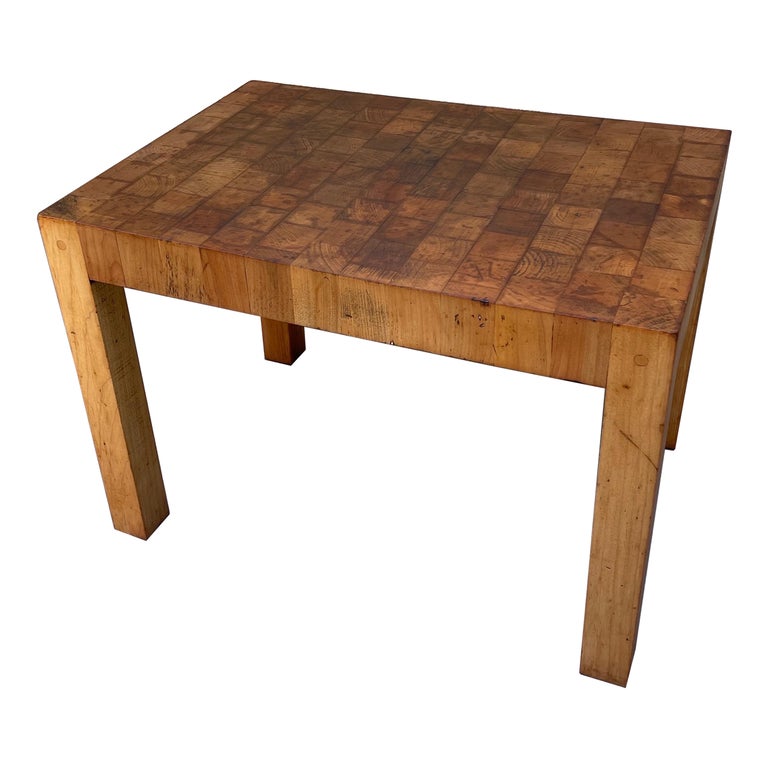 Vintage Hawaiian Modernist Custom Made Butcher Block End Grain Side ...