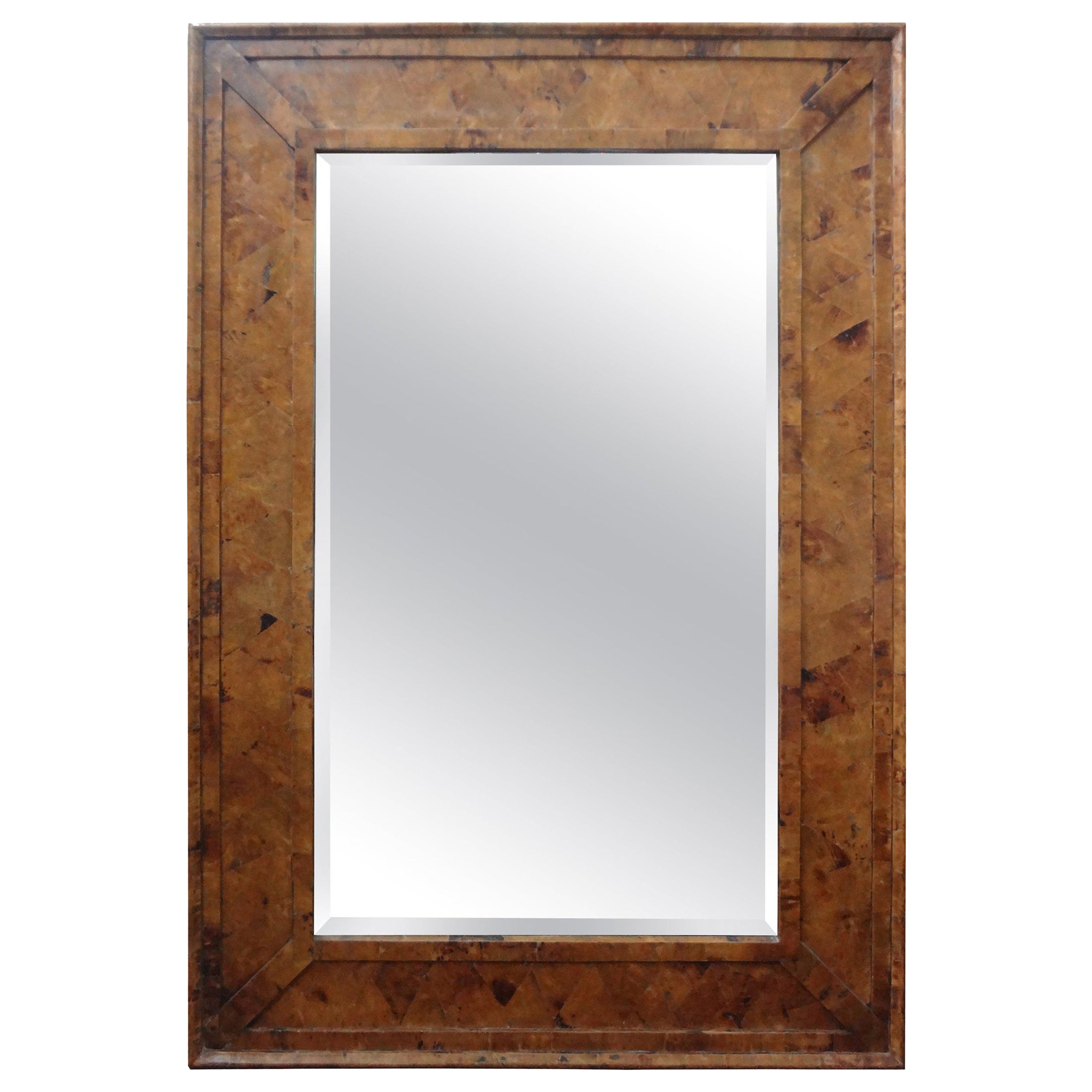 An Octagonal Tortoise Shell Veneered Mirror with Beveled Glass. at 1stDibs