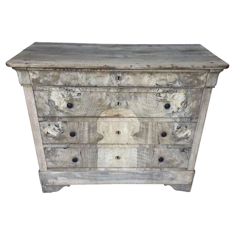 French, 19th Century, Louis Philippe Bleached Burl Veneer Commode at ...