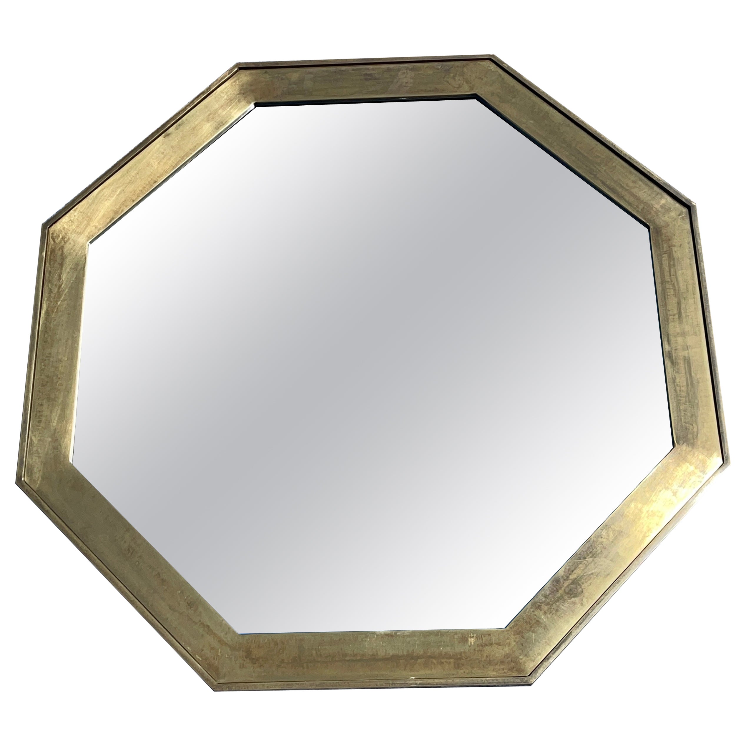 Hexagonal Brass Frame Mirror by Mastercraft at 1stDibs
