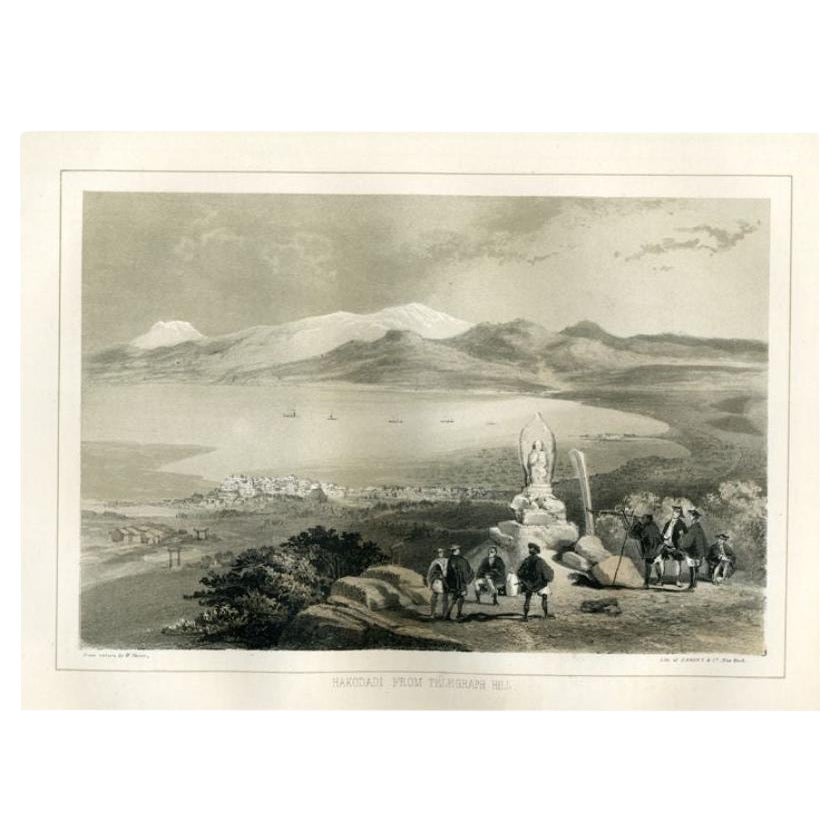 Antique Print of Hakodate from Snow Peak in Japan, 1856 For Sale at 1stDibs