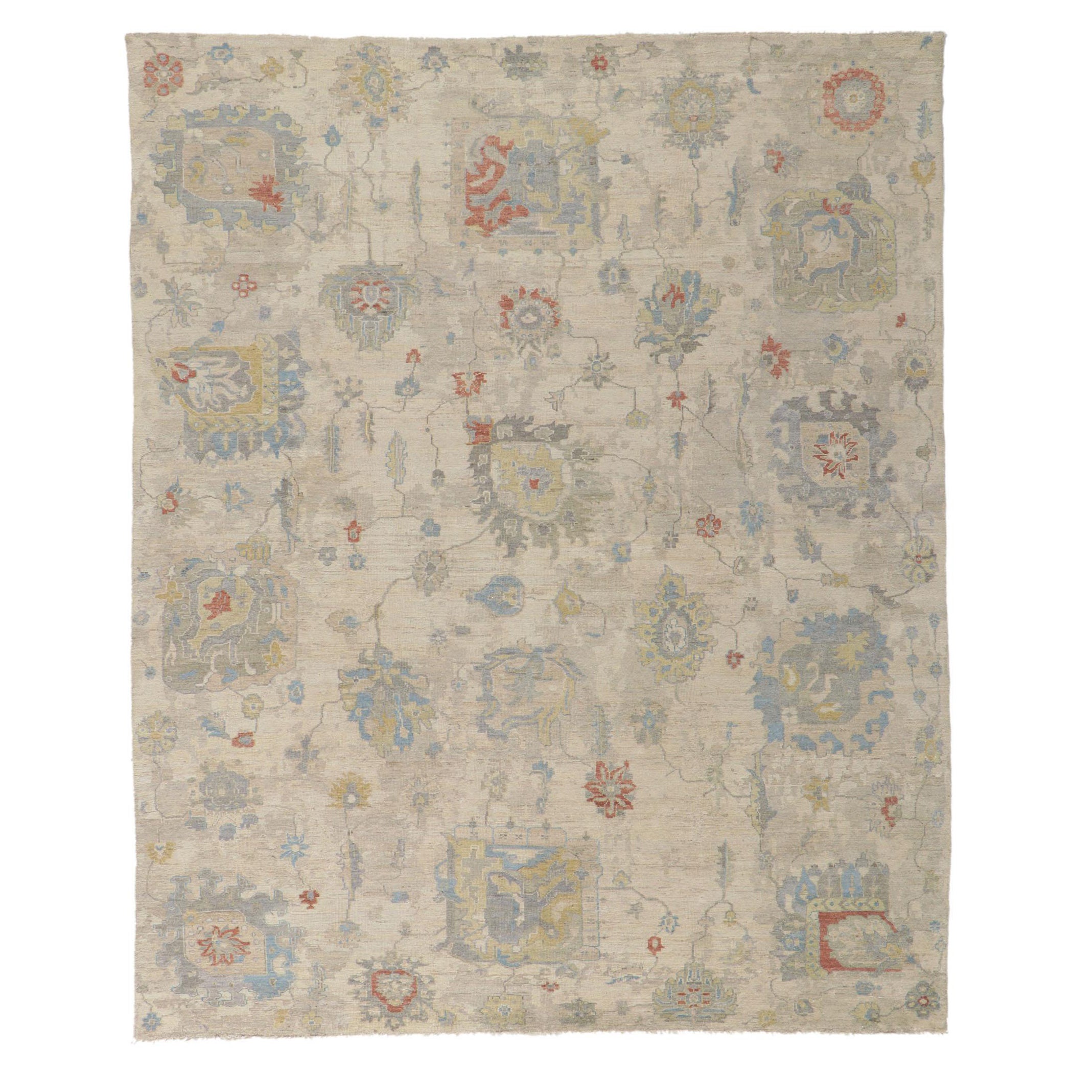 New Contemporary Distressed Rug with Modern Style For Sale at 1stDibs