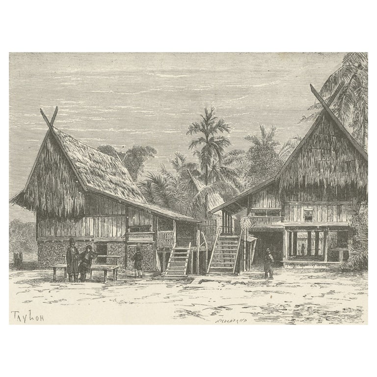 Old Print of Surulangun Village in North Musi Rawas, South Sumatra ...