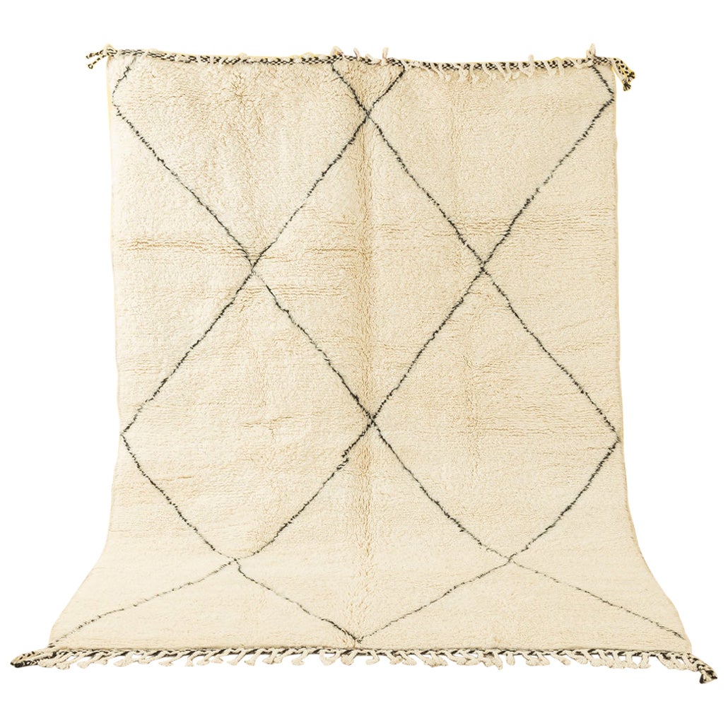 Contemporary Beni Ourain Moroccan Berber Rug creamy white modern ...