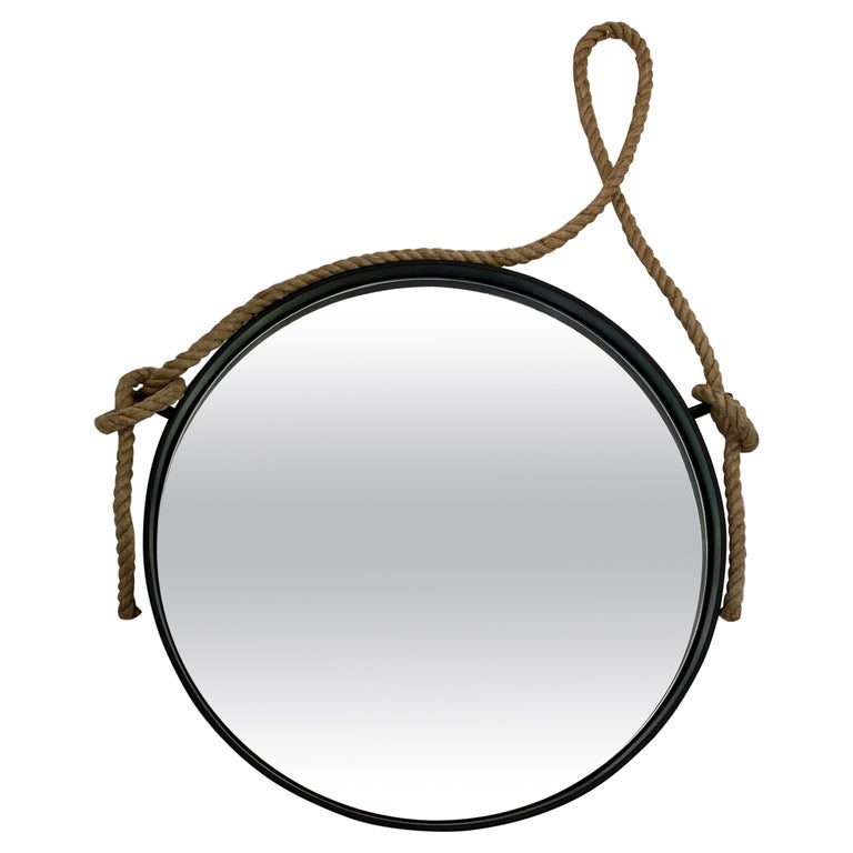 Black Iron and Rope Mirror For Sale at 1stDibs
