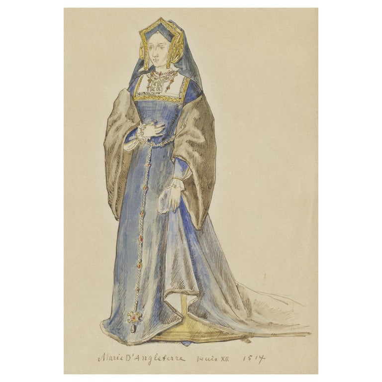 Antique Print of Mary Tudor, C.1860 For Sale at 1stDibs