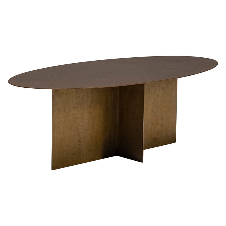 Across Elliptical Coffee Table For Sale at 1stDibs