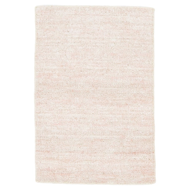 Modern Handmade Solid Light Pink Custom Rug For Sale at 1stDibs