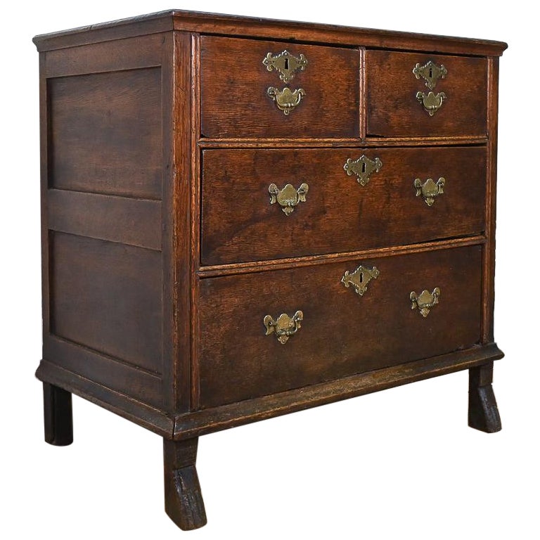 English Jacobean 17th Century Oak Four-Drawer Commode of Rare Form For ...