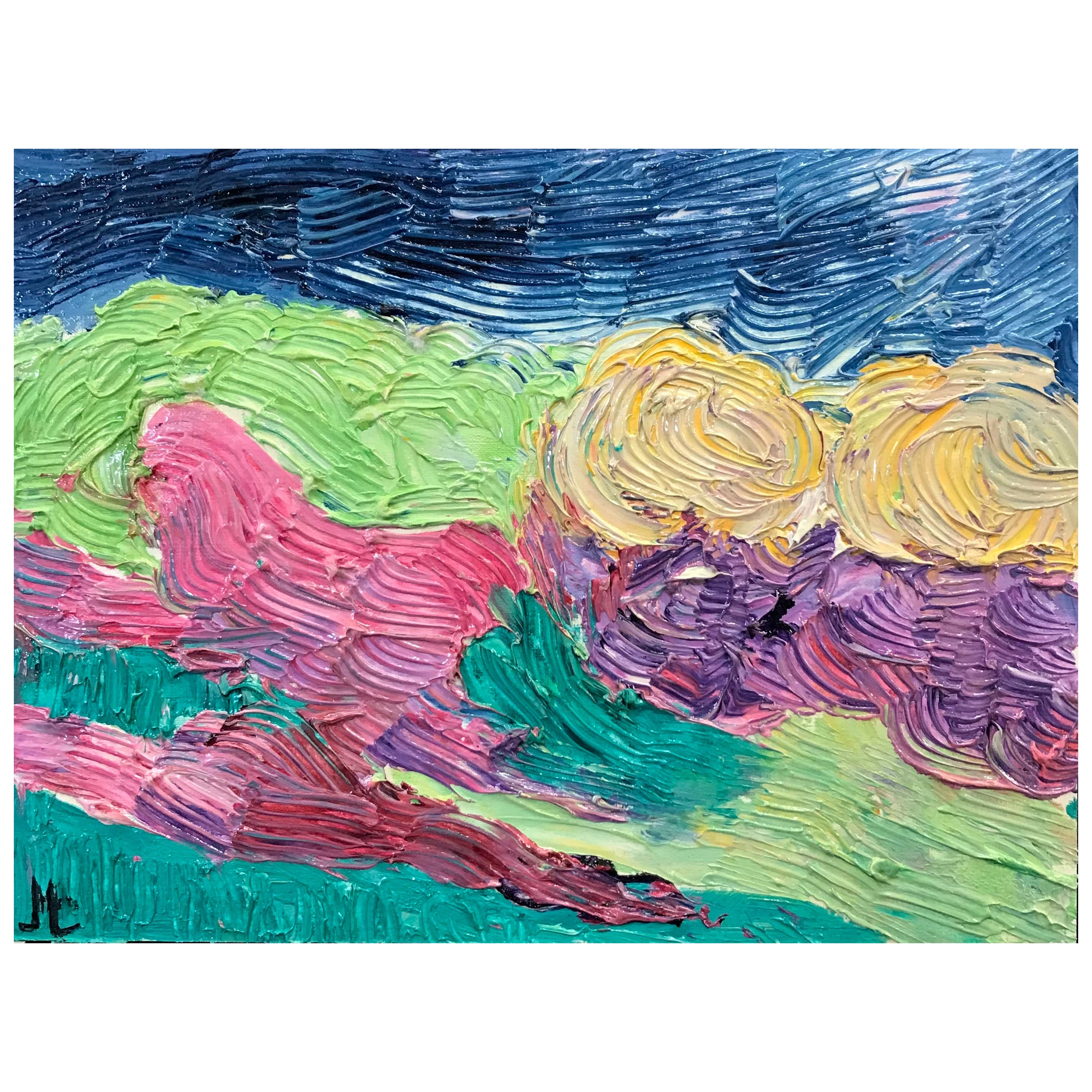 Bright and Colorful French Impressionist Oil Painting, Orange and ...