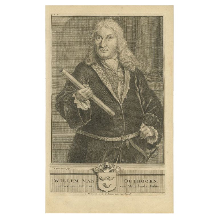 Antique Portrait of VOC Governor Willem van Outhoorn, 1726 For Sale at ...