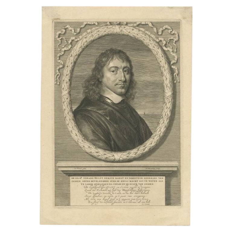 Antique Portrait of Dutch General Gerard Pietersz, Hulft, c.1670 For ...