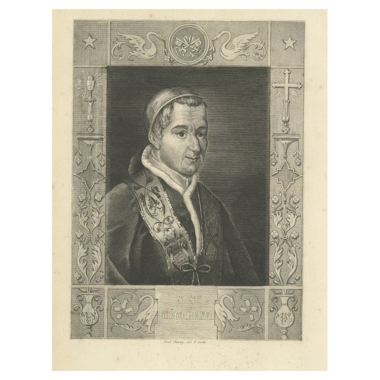 Antique Portrait of Pope Gregory XVI, 1845 For Sale at 1stDibs