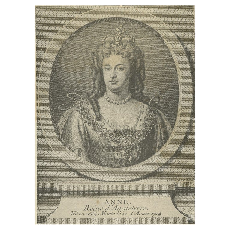 Antique Portrait of Queen Anne of England, Scotland and Ireland, 1890 ...