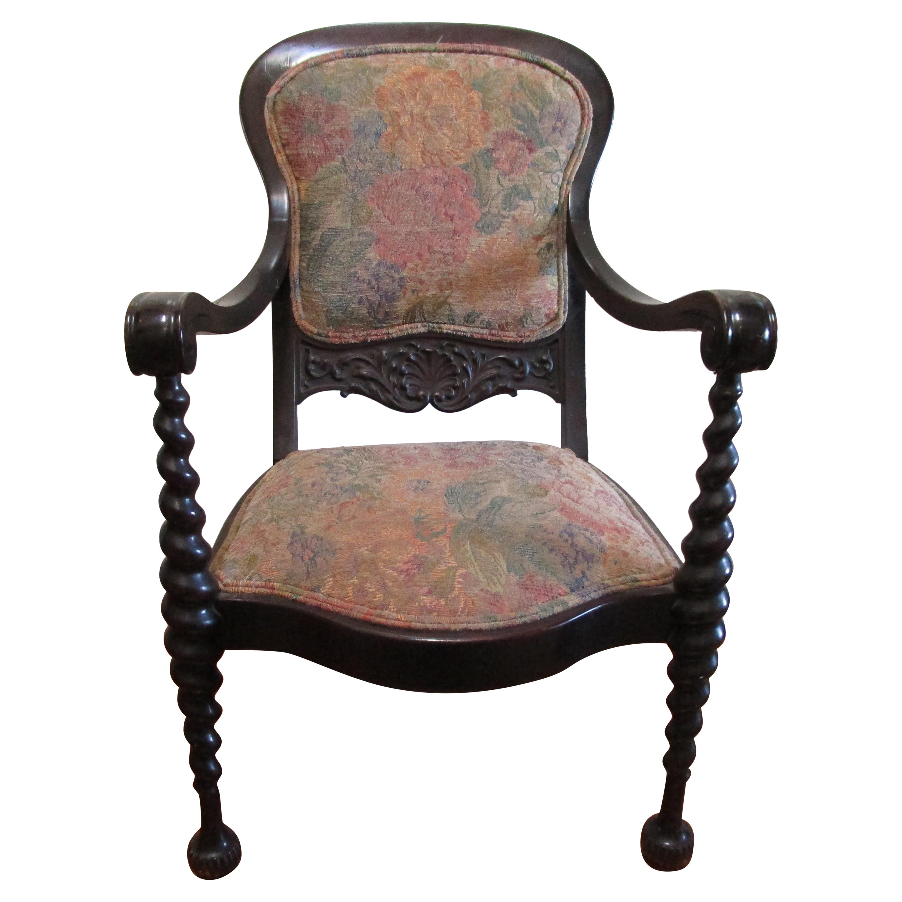 19th Century Dutch Colonial Ebonized Spindle Turned Wood Side Chairs, a ...