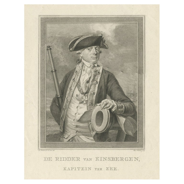 Antique Portrait of Captain Van Kinsbergen, Proof For Sale at 1stDibs