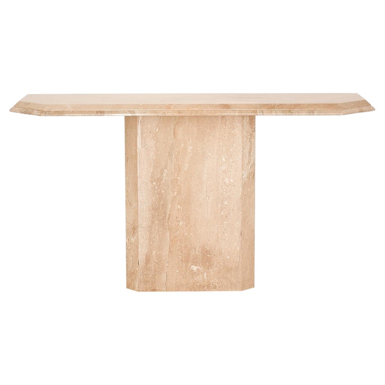Vintage Cream Marble Console Table For Sale at 1stDibs