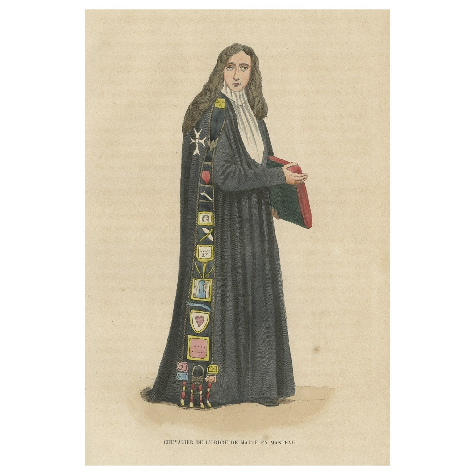 Religious Antique Print of a Knight of the Order of Santiago, 1845 For ...