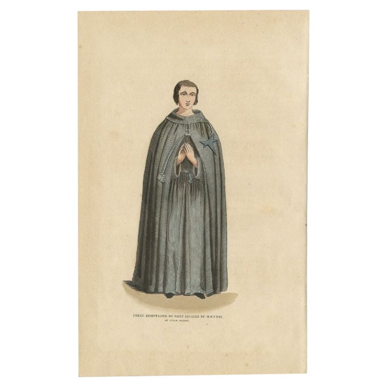 Antique Print of a Brother of Saint Jacques, 1845 For Sale at 1stDibs