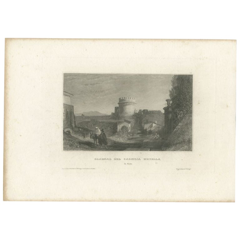 Antique Print of the Tomb of Caecilia Metella by Meyer, 1836 For Sale ...