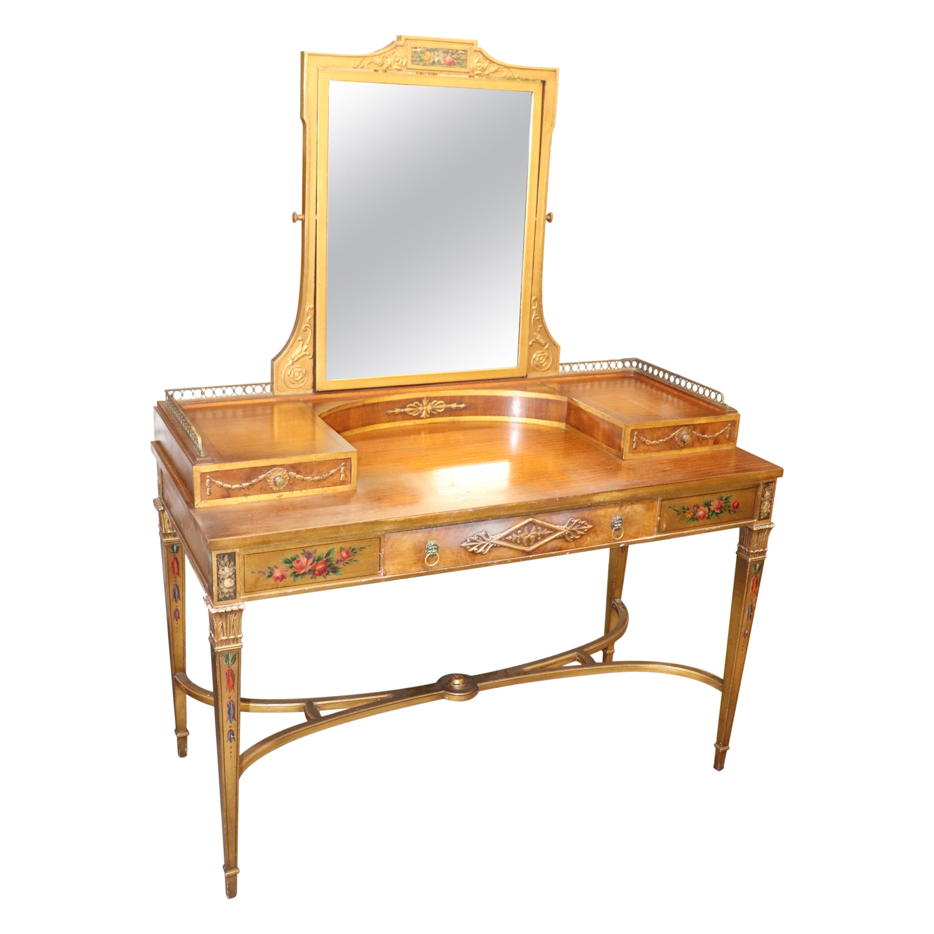 Early Widdicomb Mahogany Vanity Dresser with Tri-Fold Mirror, circa ...