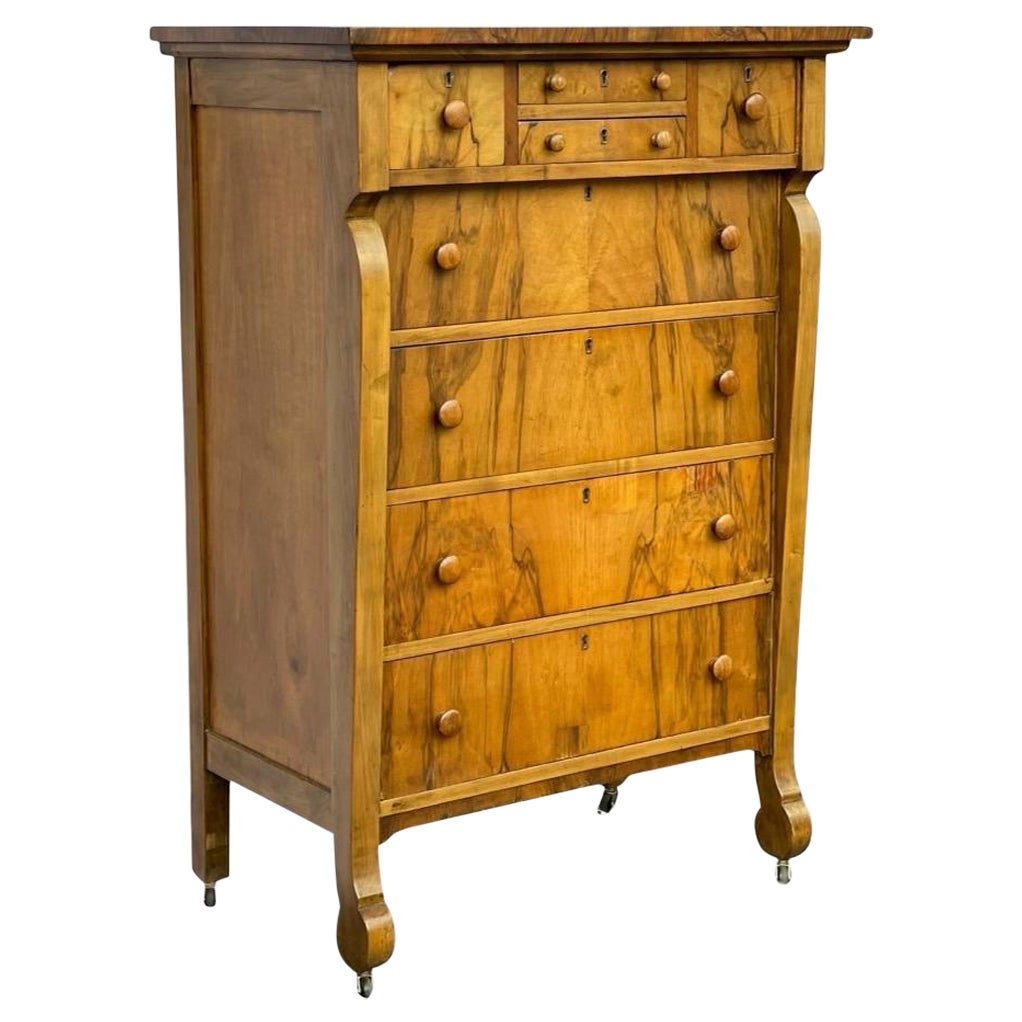 Vintage Mid-Century Modern Solid Walnut Dresser Cabinet Storage Drawers ...