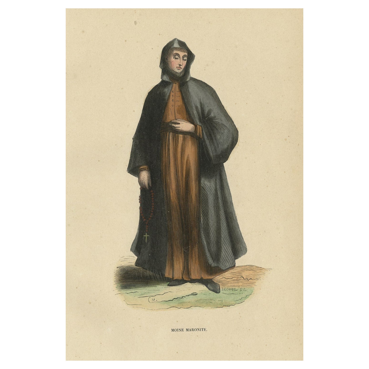 Antique Print of Monks of Fo in China 1749 For Sale at 1stDibs