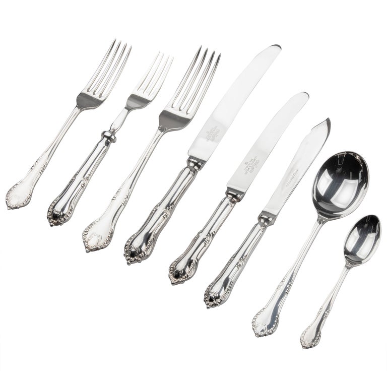 79-Piece Set of Silver Plated Flatware for 8 Persons by Mappin and Webb ...