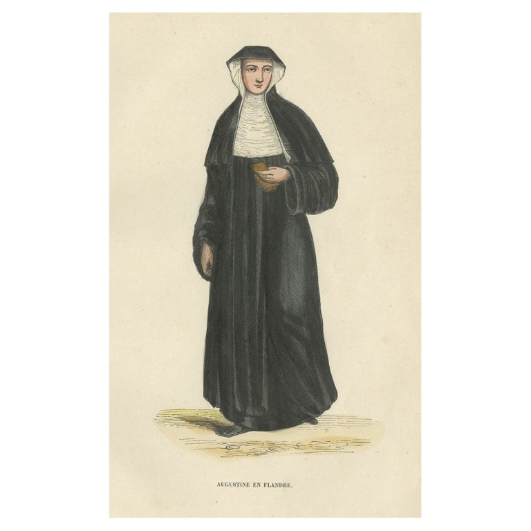 Antique Print of an Augustinian of Flanders, 1845 For Sale at 1stDibs