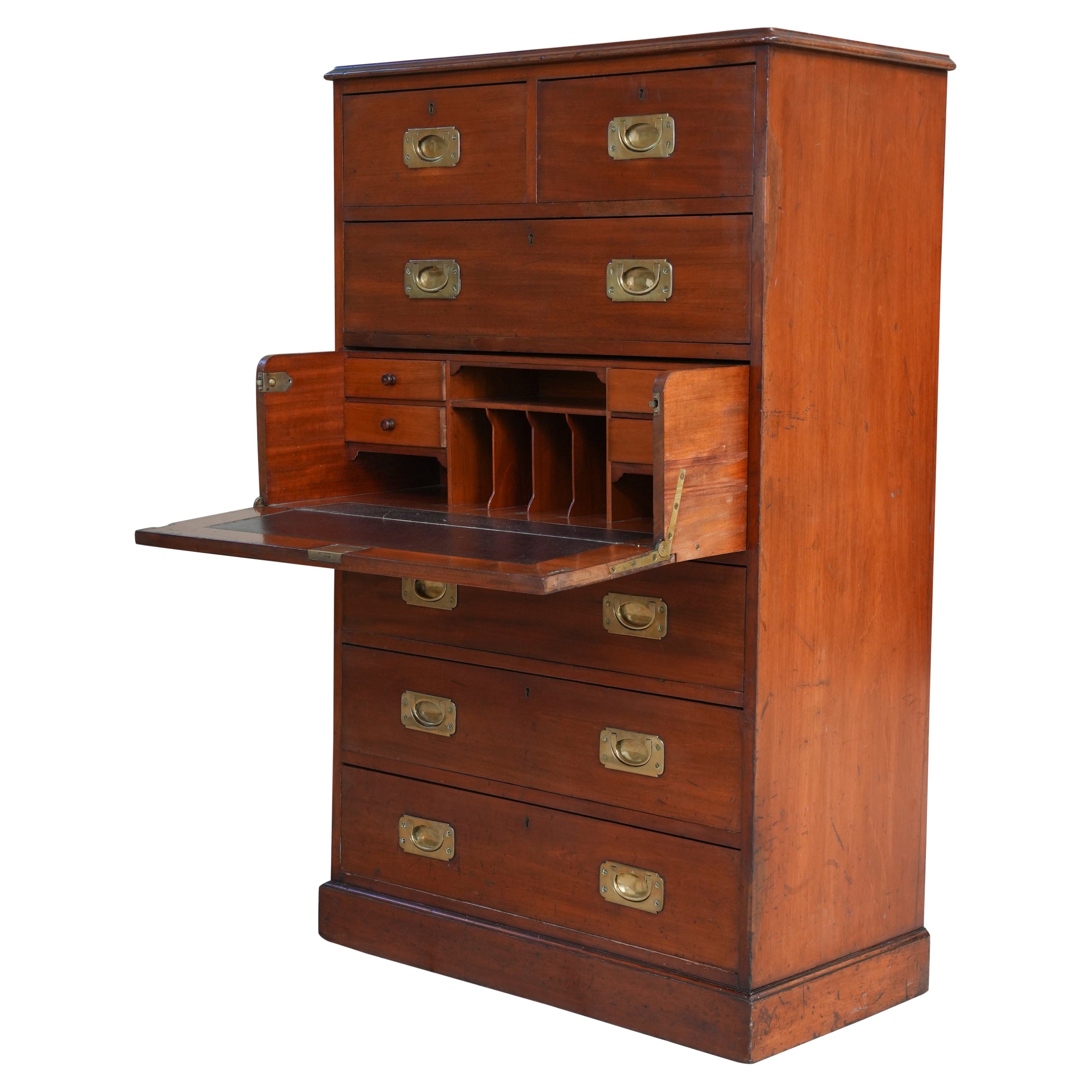 Antique Georgian Mahogany Secretaire Desk Writing Table Chest of ...