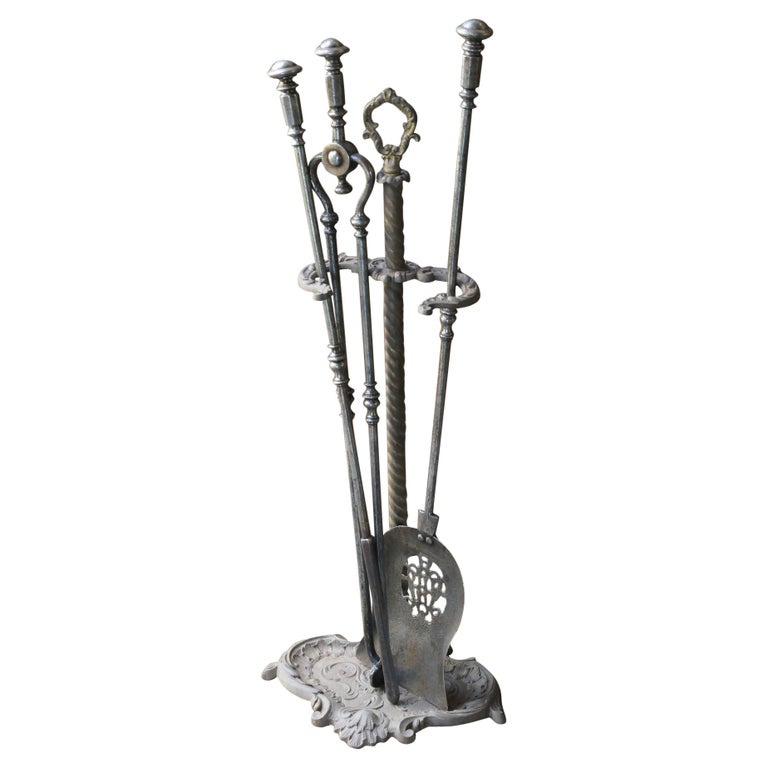 English Set of Fireplace Tools, Victorian Companion Set, 19th Century ...
