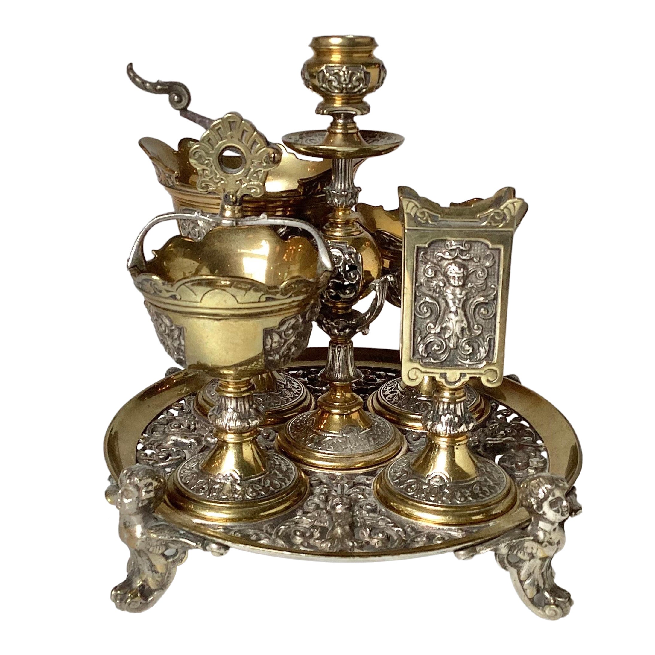 Certified Gold Diamond Renaissance Cross Rose Cut Diamond Enamel ...