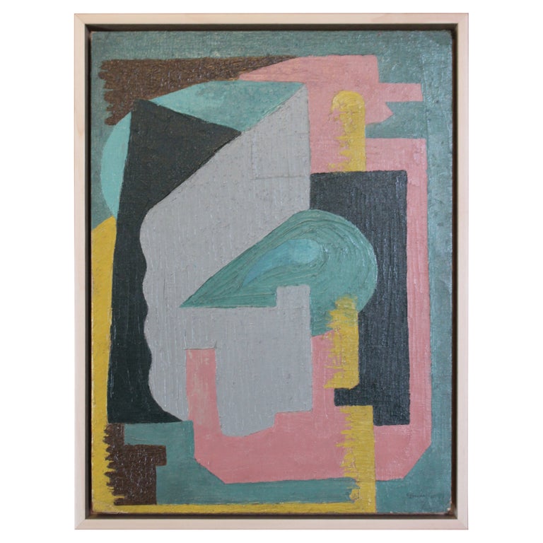 Abstract Oil Painting Signed Howard, 1941 For Sale at 1stDibs