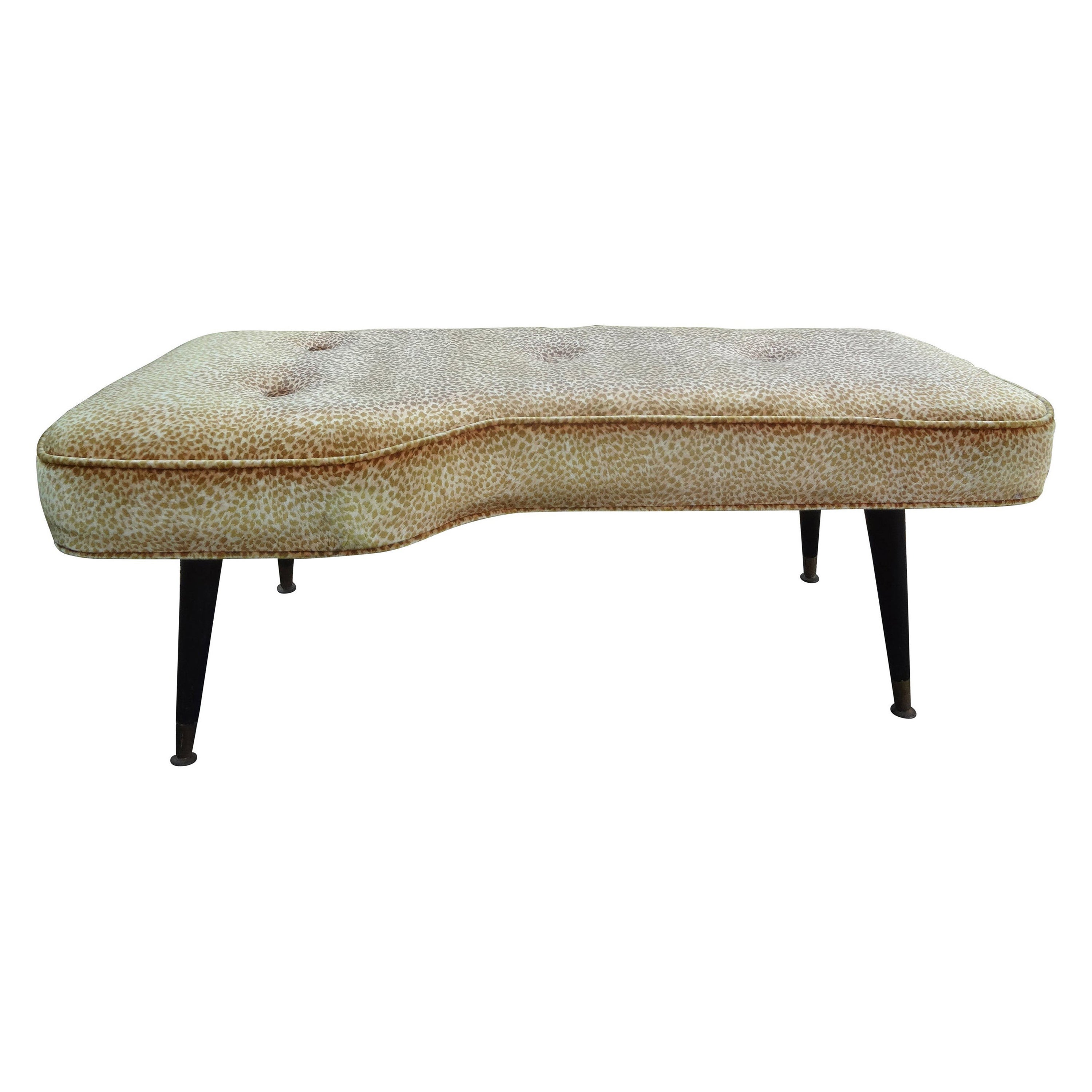 Vintage Ficks Reed Rattan Curved Long Bench at 1stDibs