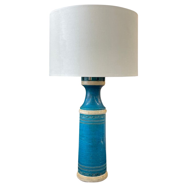 Aldo Londi Bitossi Rimini Blue Castle Lamp For Sale at 1stDibs