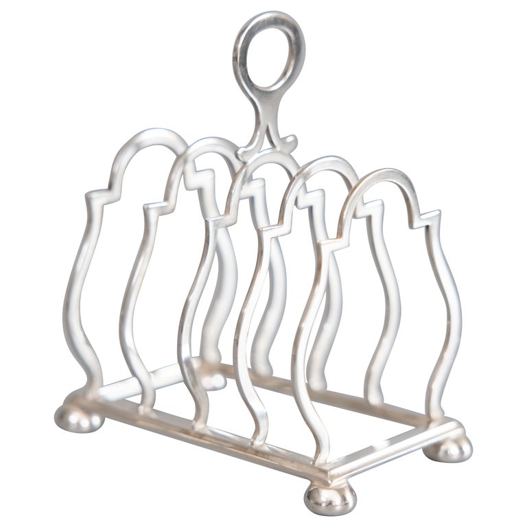 Art Deco English Gorham Silver Plate Toast Rack, 1906 at 1stDibs