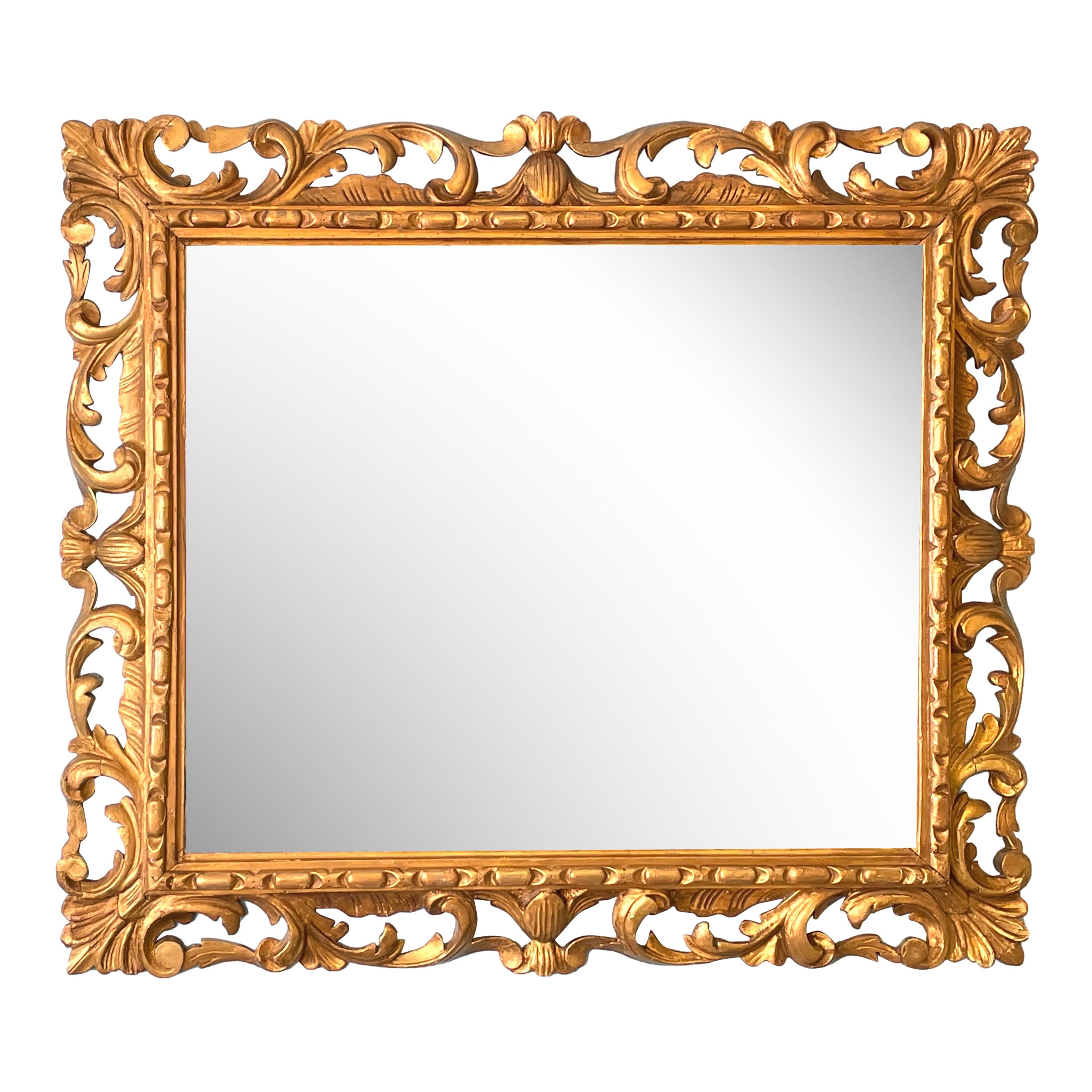 19th Century Gilt Italian Mirror with Hand Painted Design For Sale at ...