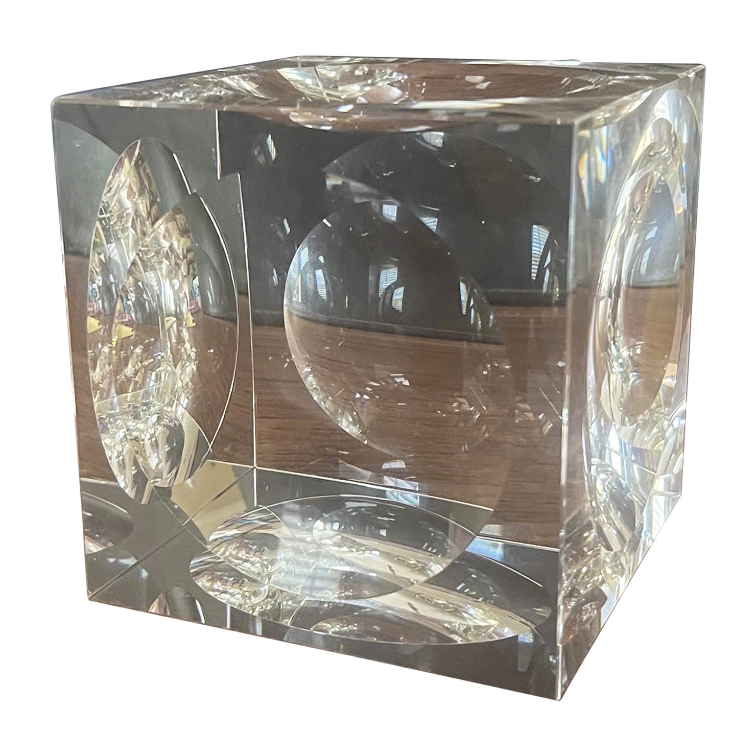 Brutalist Iron Cube Sculpture by Frank Cota For Sale at 1stDibs