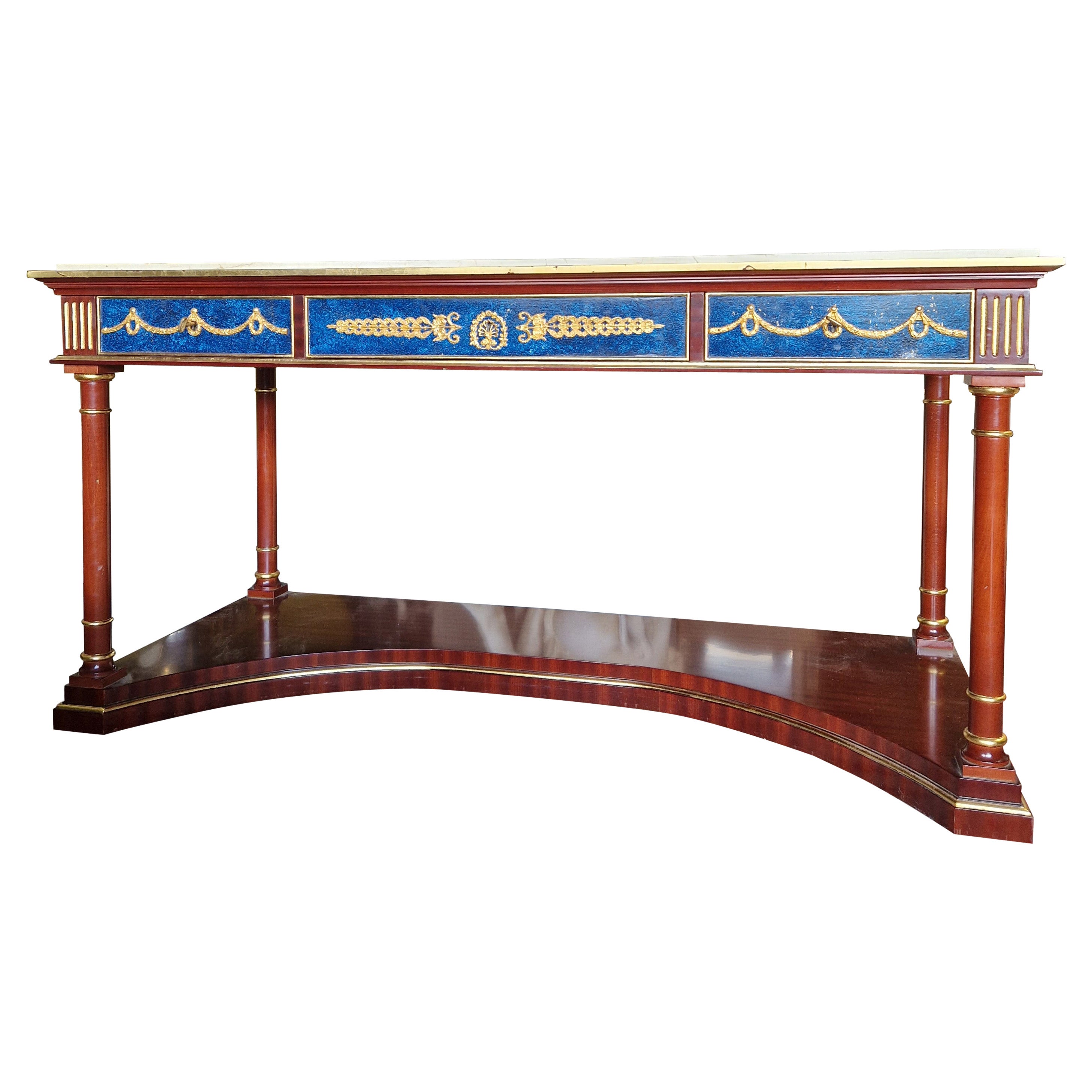 Industrial Steel Empire Style Console Table For Sale at 1stDibs