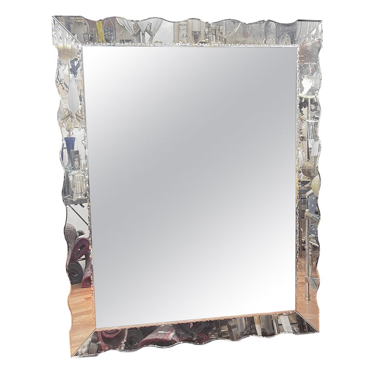 Large French Etched Mirror For Sale at 1stDibs
