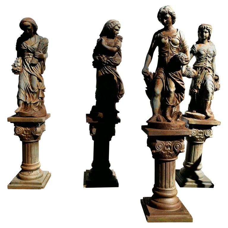 A Set of Old Weathered Classical Statues of the 4 Seasons For Sale at ...