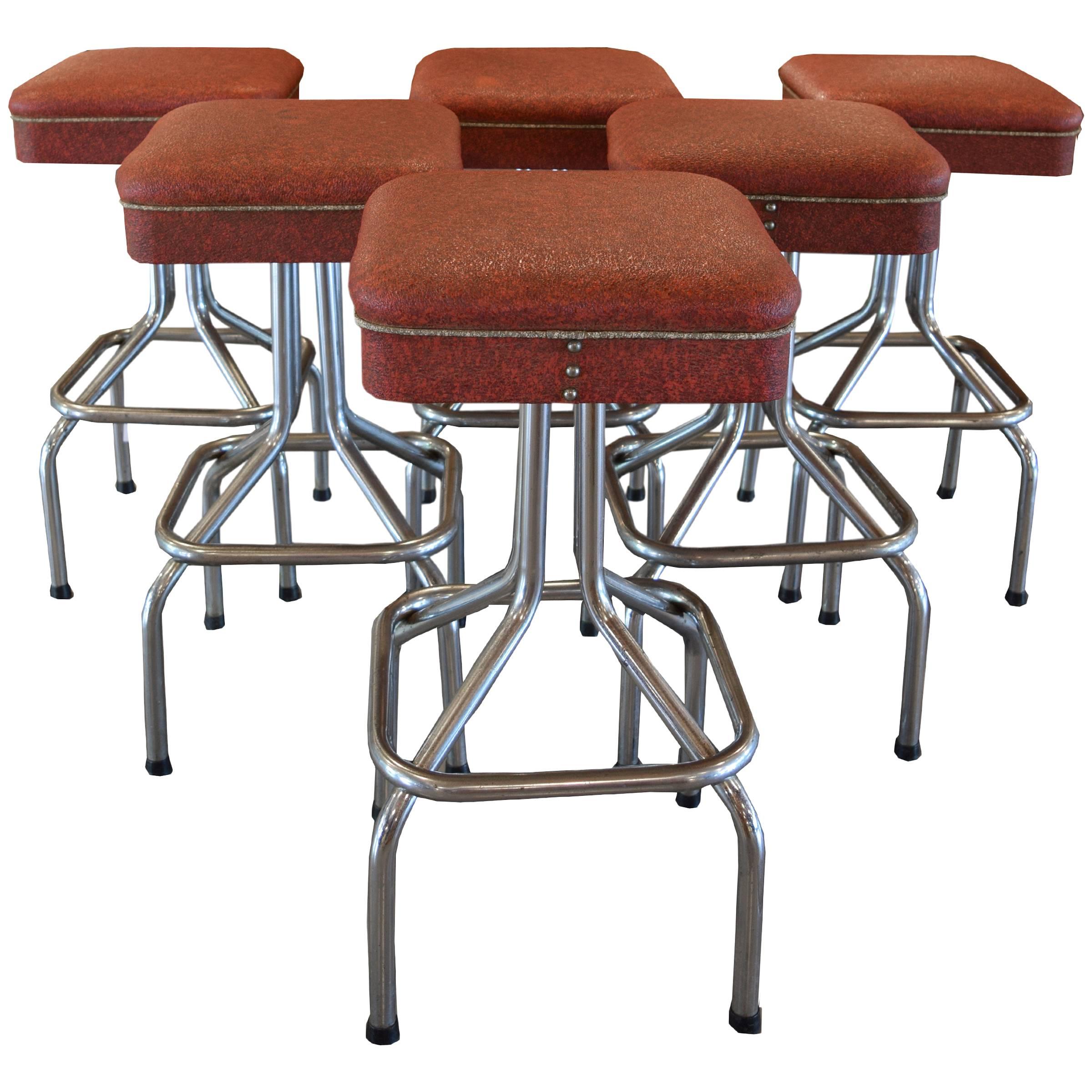Set of Six Bar Stools at 1stDibs