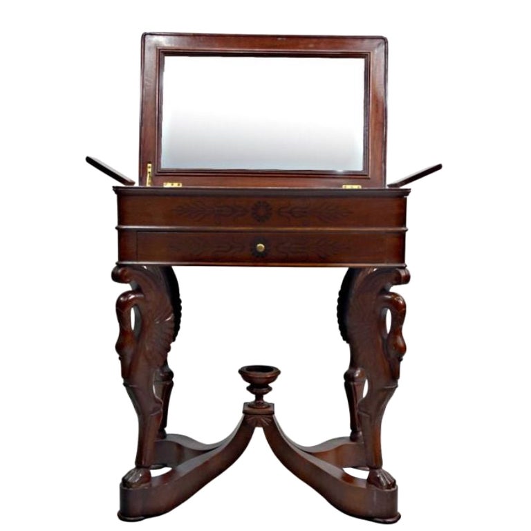 Charles X Style Writing Dressing Table with Swans For Sale at 1stDibs